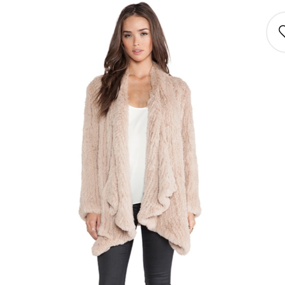 H Brand Ashleigh Rabbit Fur Coat - Gem